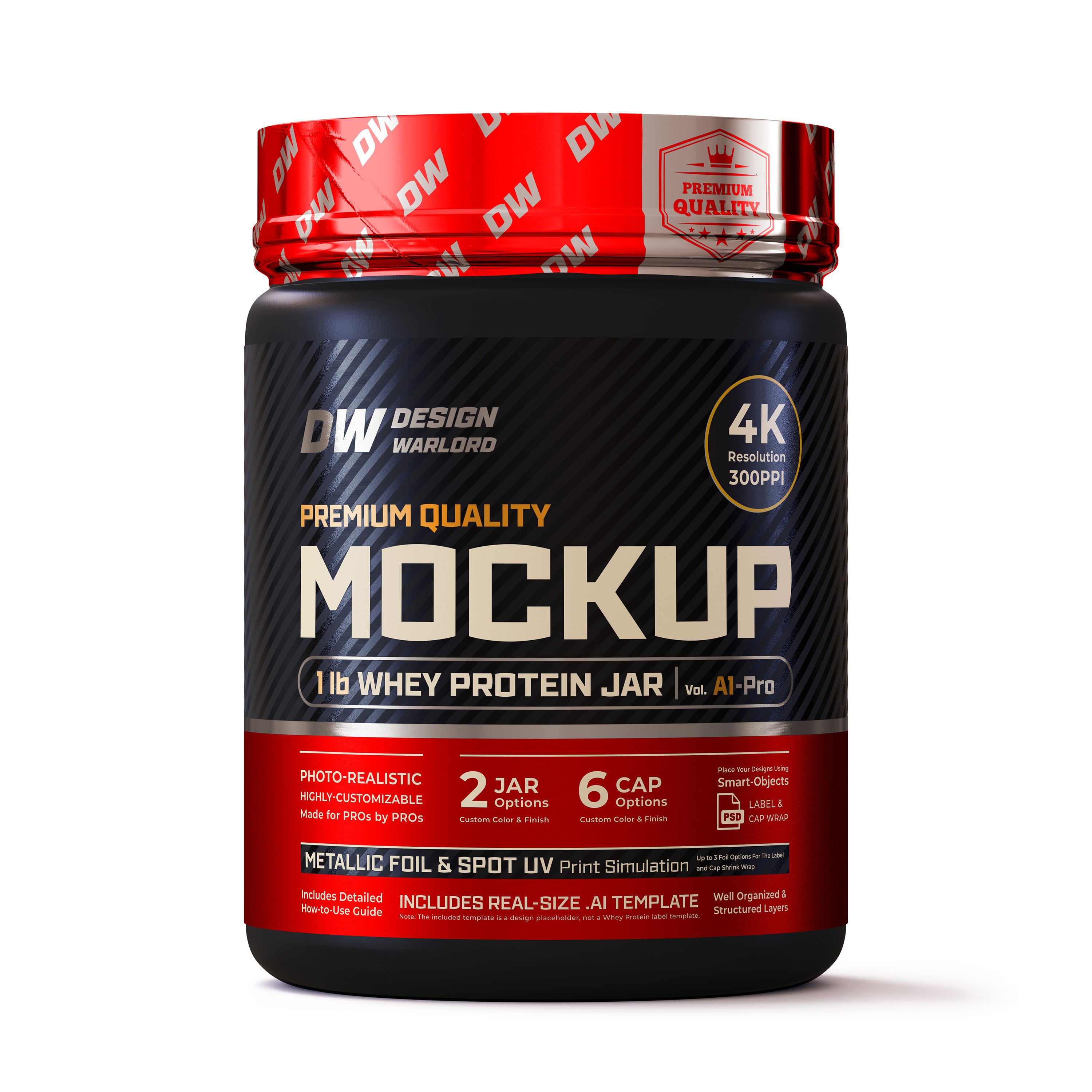 Whey Protein Jar Mockup (Free Download) | Design Warlord