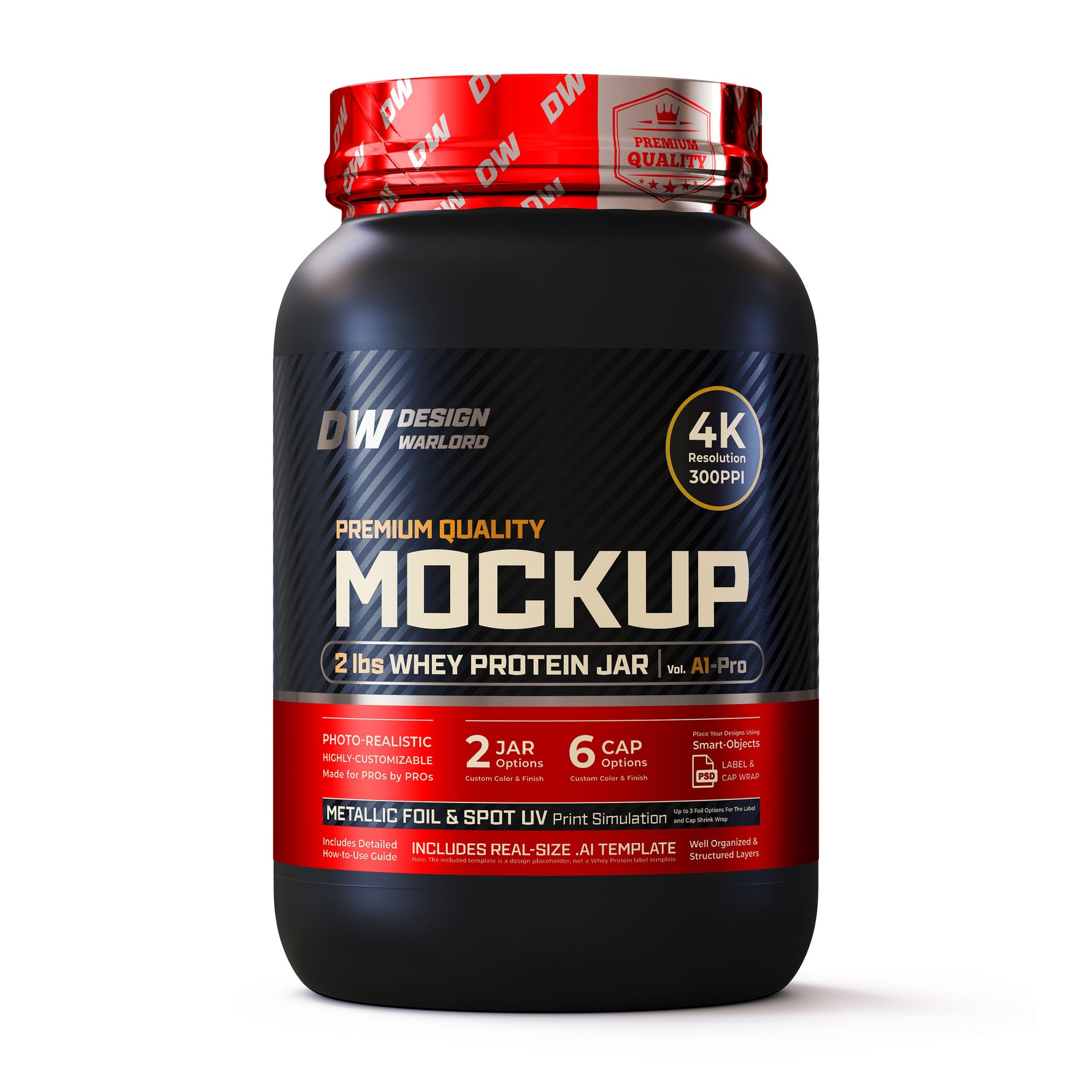Whey Protein Jar Mockup (Free Download) | Design Warlord